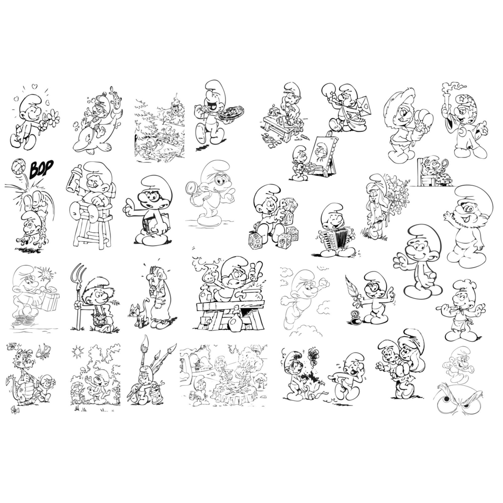 The Smurfs Bundle Svg Png Dxf Eps Pdf the Smurfs Cutfile the Smurfs ...