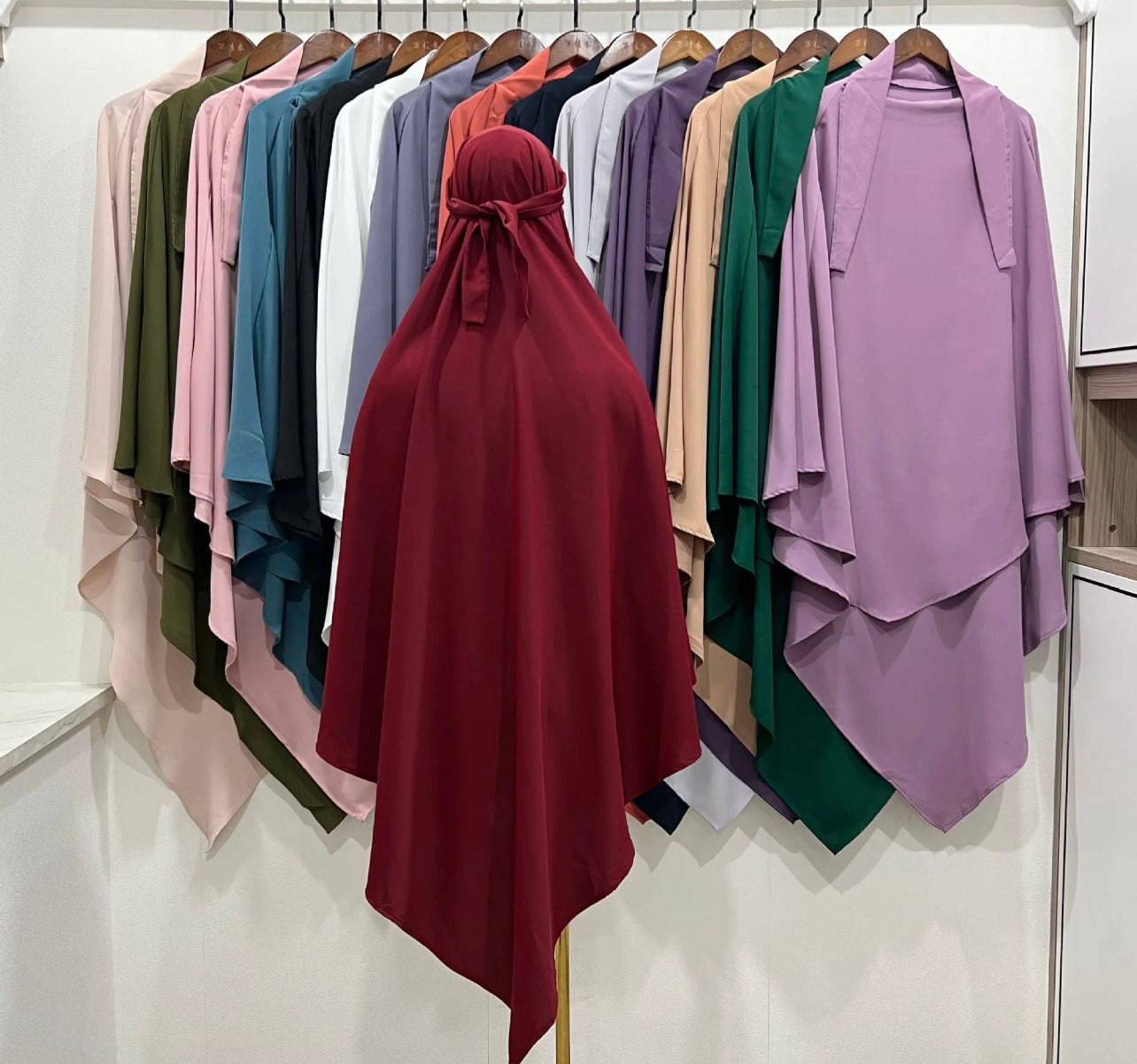 Buy Eid Prayer Garment Hijab Long Khimar Ramdan Muslim Long Headcarf ...