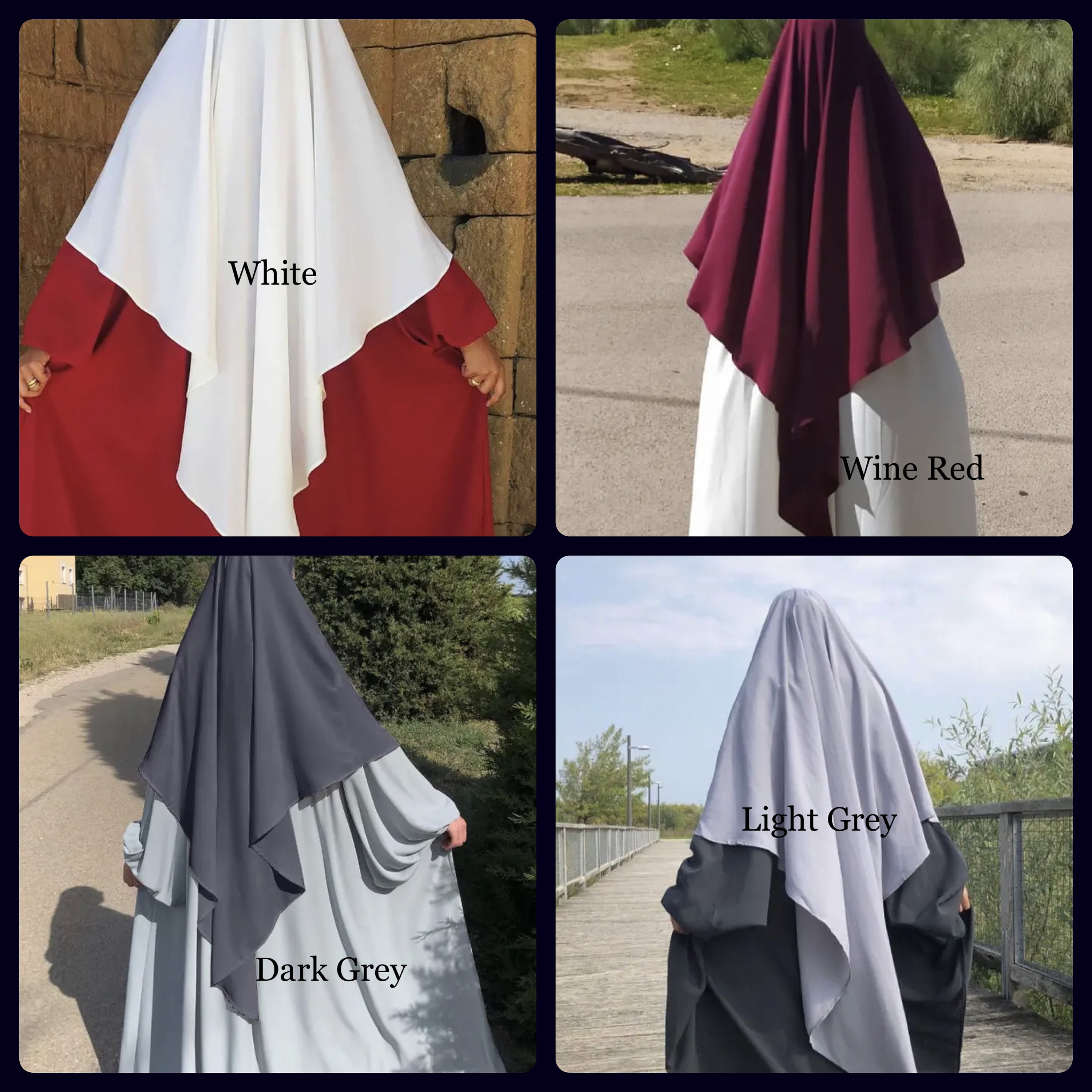 Buy Eid Prayer Garment Hijab Long Khimar Ramdan Muslim Long Headcarf ...