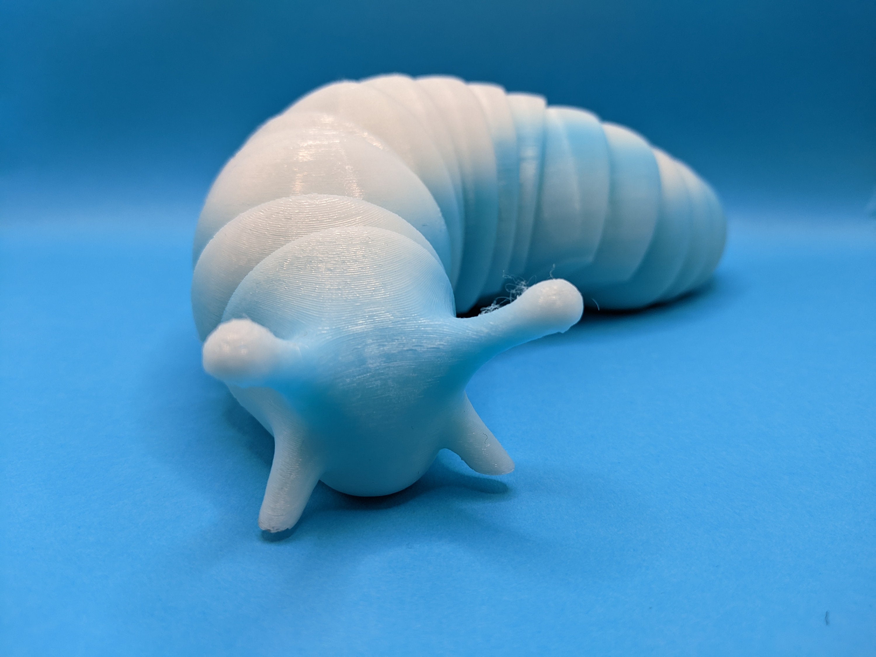 Mega Cloud Blue and White Articulated Slug - Fidget Toy - Etsy