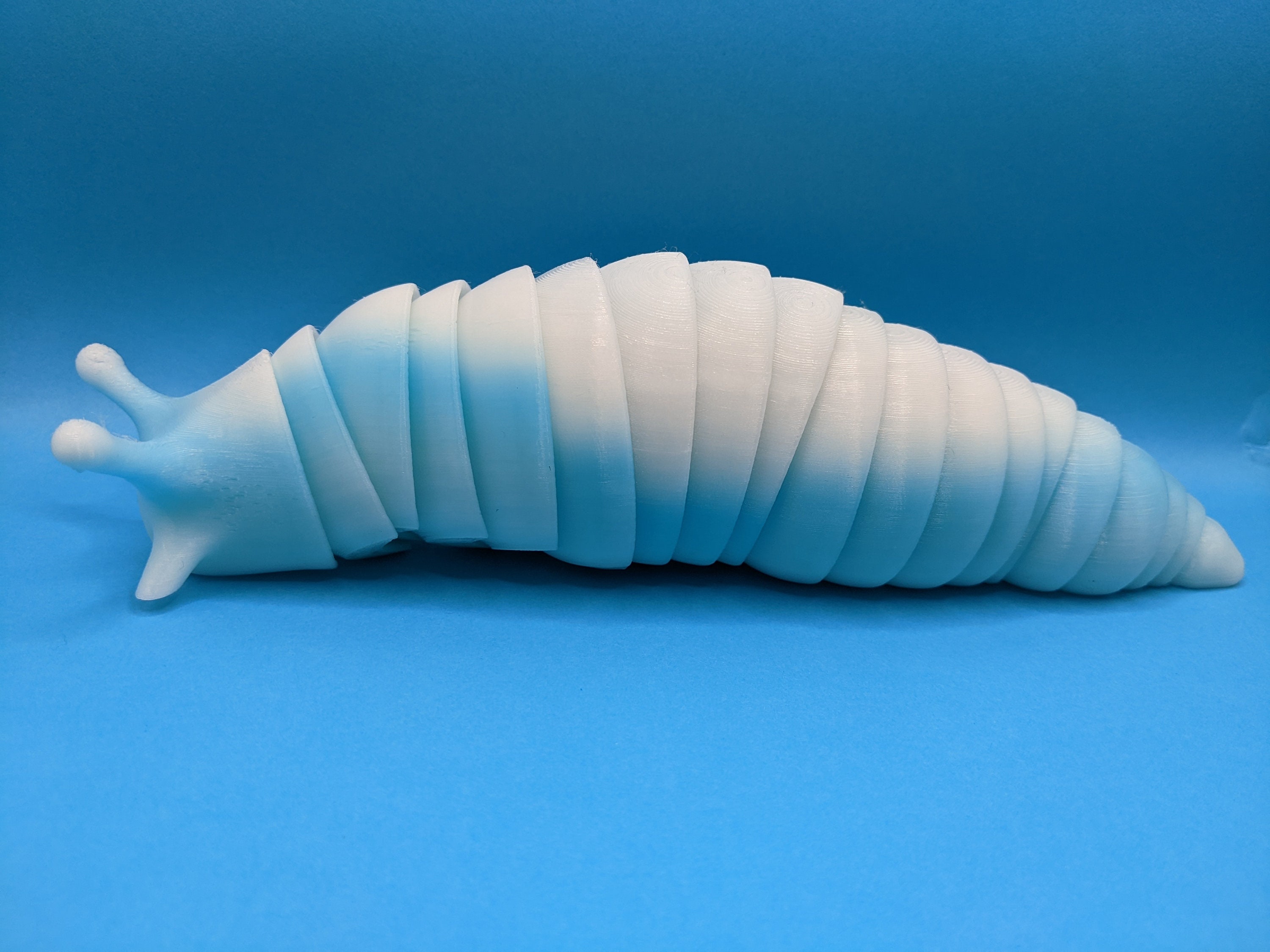 Mega Cloud Blue and White Articulated Slug - Fidget Toy - Etsy