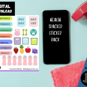 Printable Health Tracker Sticker Pack, Digital Download, Printable ...