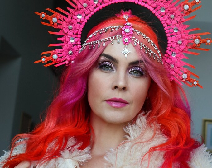 Hot Hot Pink Human Hair Wig Etsy