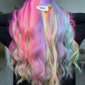 Rainbow Human Hair Wigs - Etsy