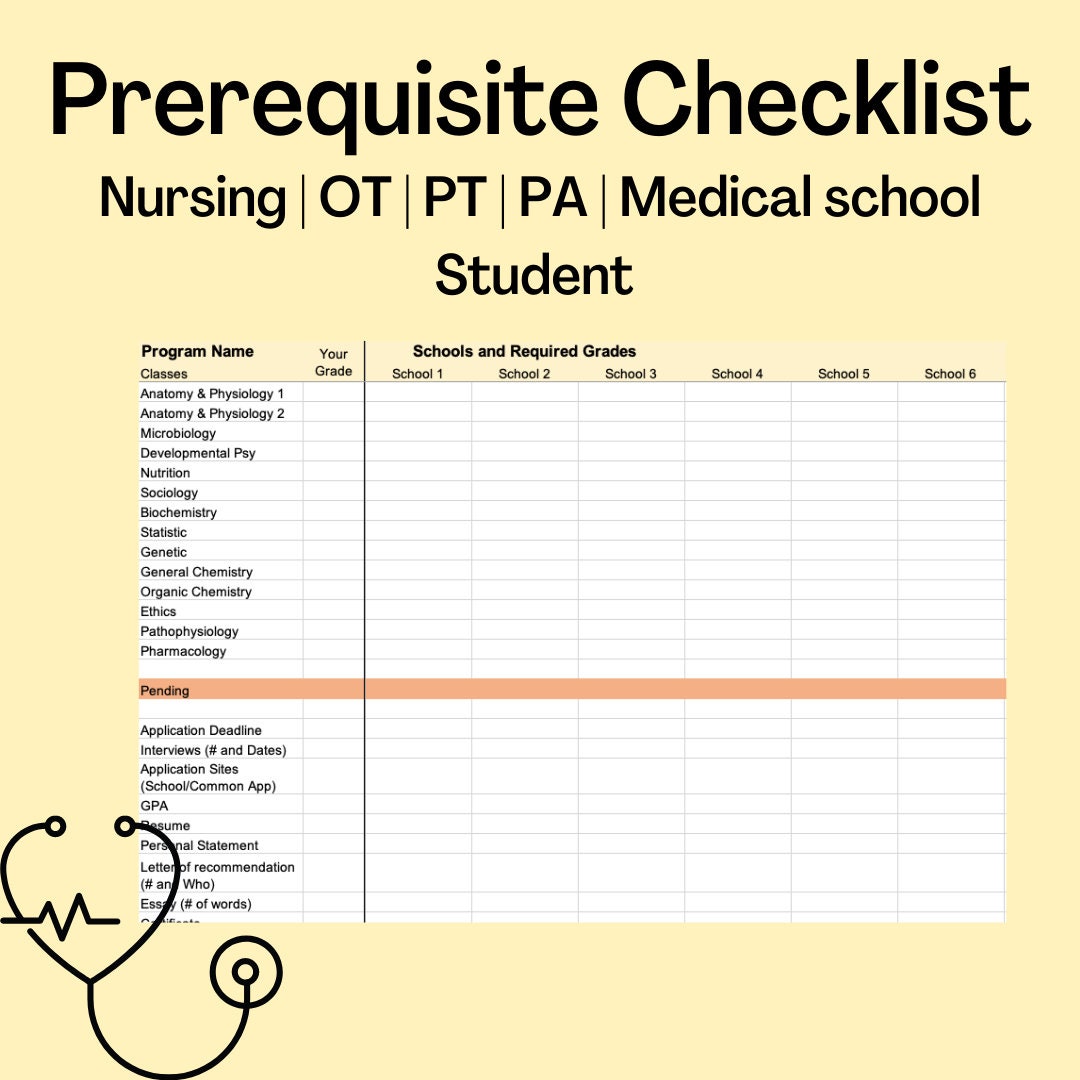 School Program Prerequisite Checklist - Etsy