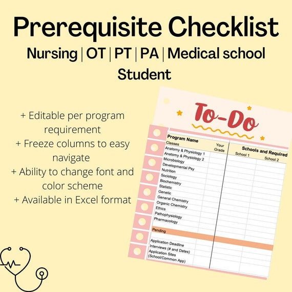 School Program Prerequisite Checklist | Etsy