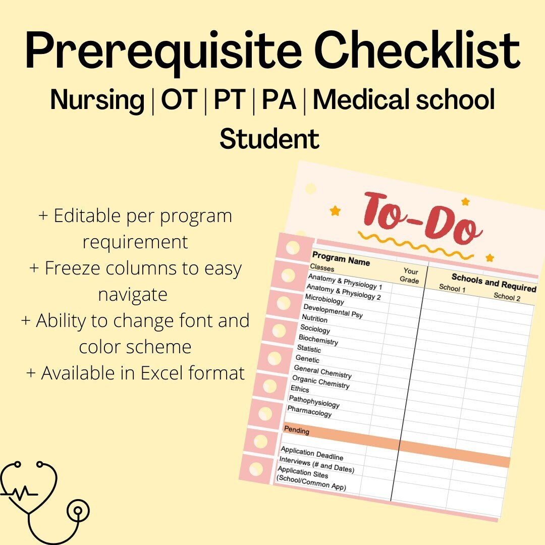 School Program Prerequisite Checklist - Etsy