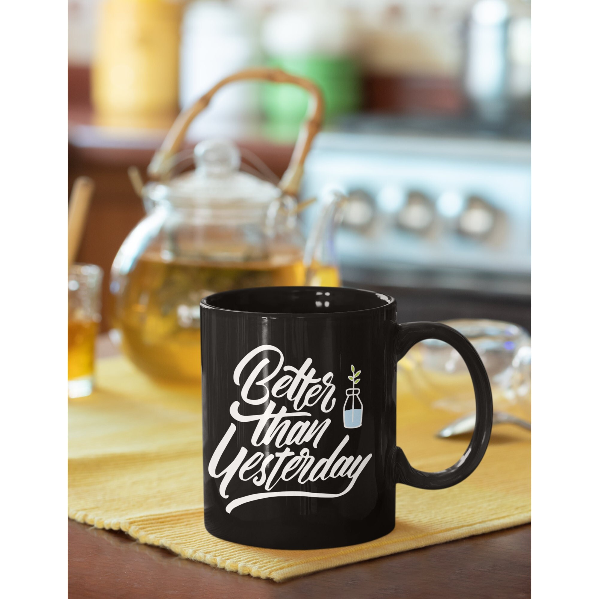 Motivational Quote Mug Positive Quote Mug 11oz Black Mug for - Etsy