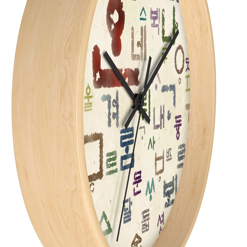 Korean Hangeul Wall Clock, Korean Old Letters Clock, Korean Clock for ...