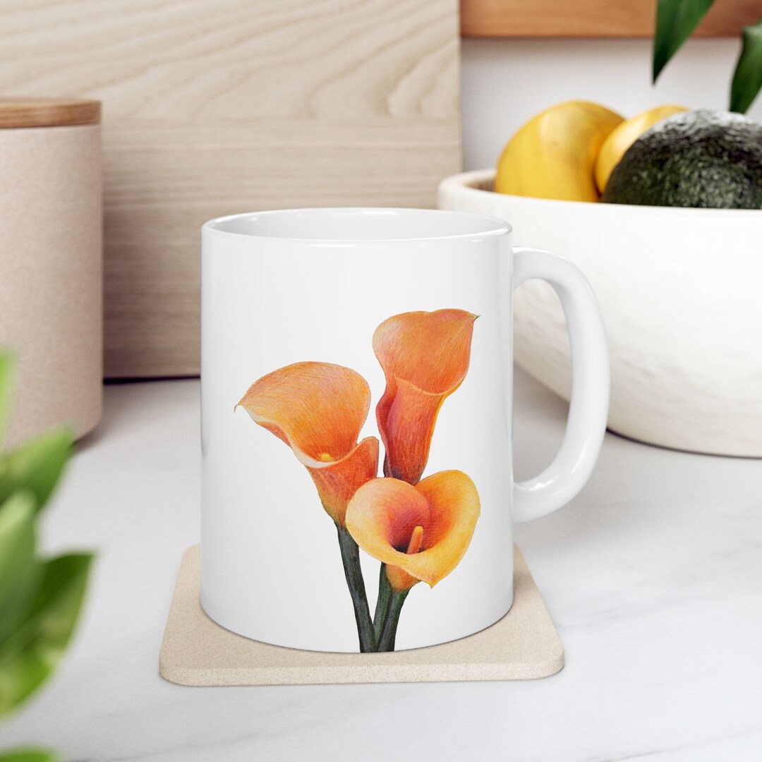 Calla Lilies Ceramic Mug 11oz, Gift for Mom, Gift for Mother's Day ...