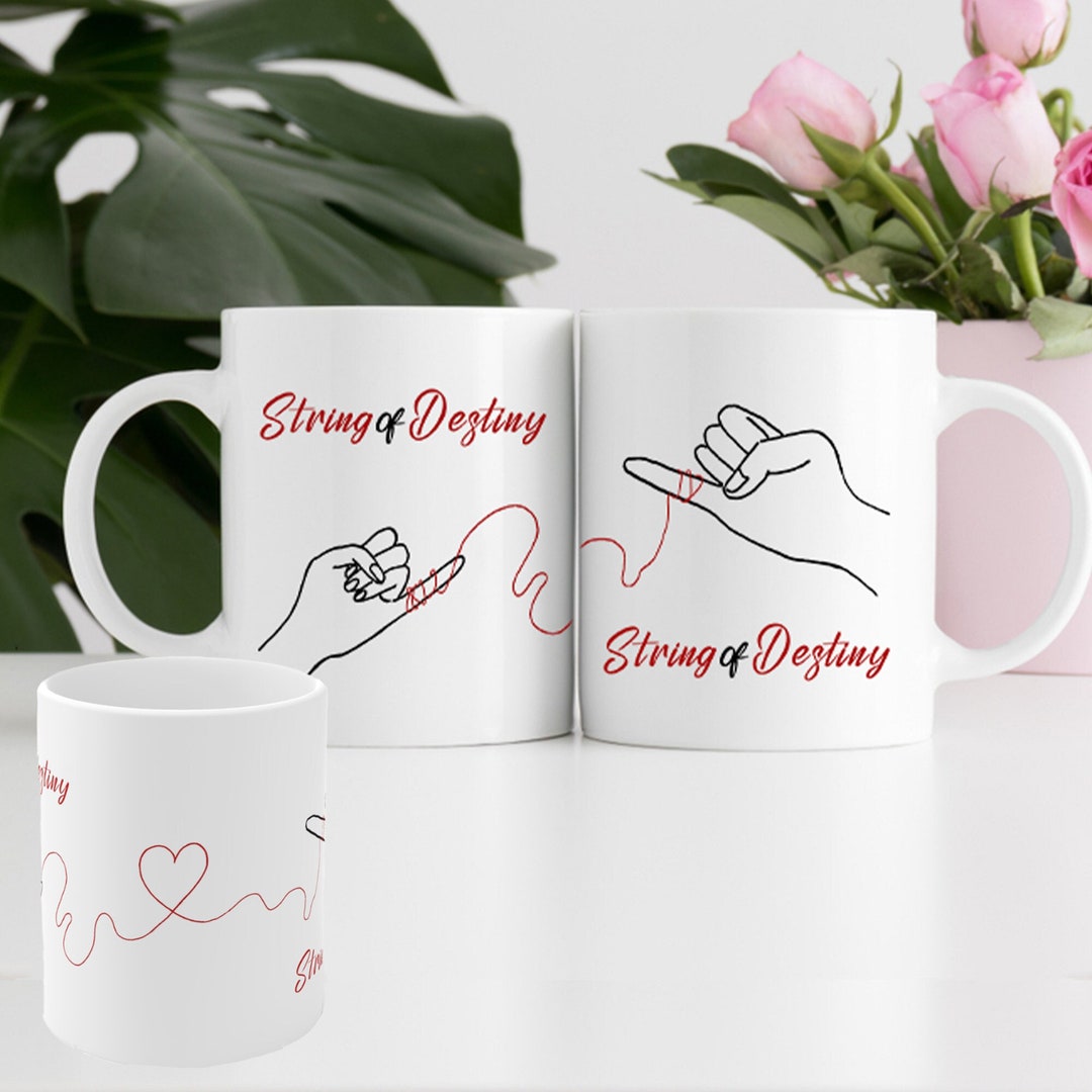 String of Destiny Ceramic Mug 11oz,red Thread of Fate,valentines Day ...