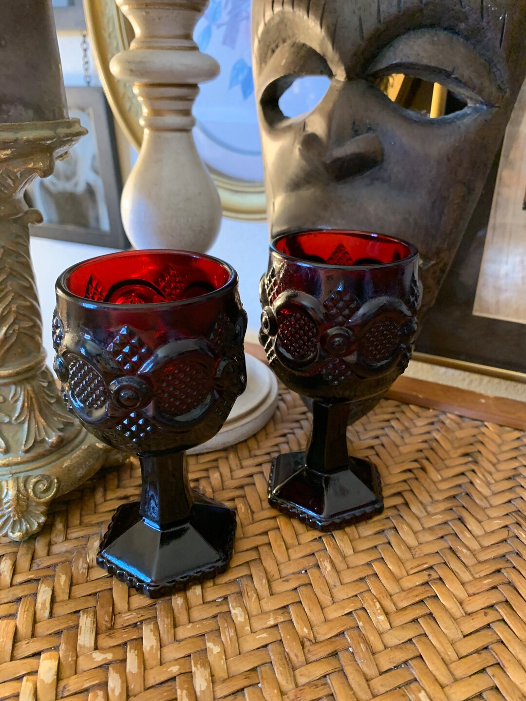Avon Glass Goblets - Etsy