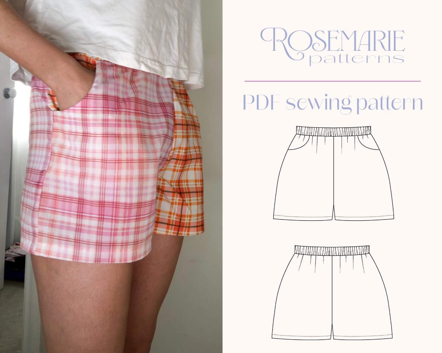 Shorts With Pockets Sewing Pattern. Women's Digital PDF Pattern. Sizes ...