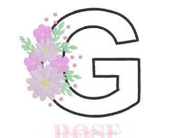 Letter G Embroidery - Etsy
