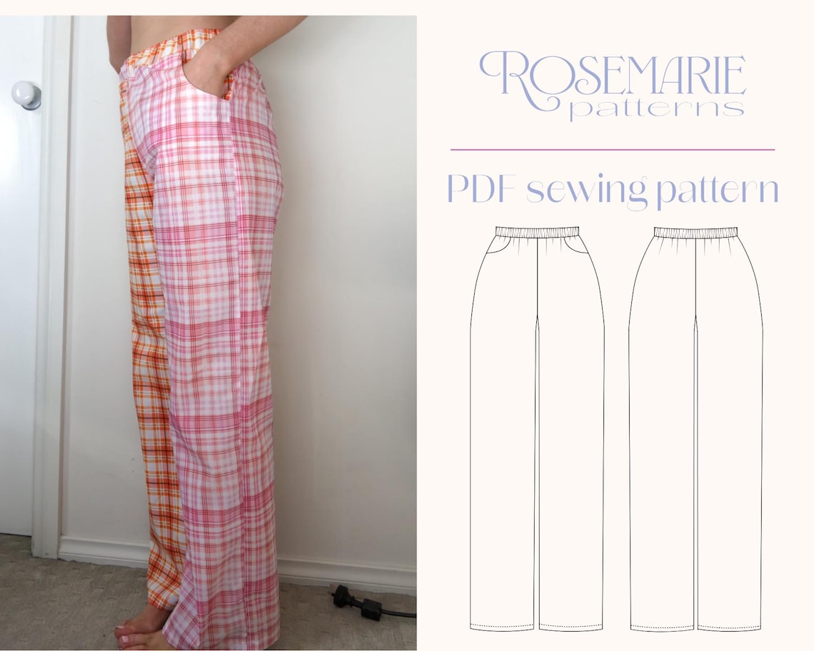 Pants With Pockets Sewing Pattern. Women's Digital PDF Pattern. Sizes ...