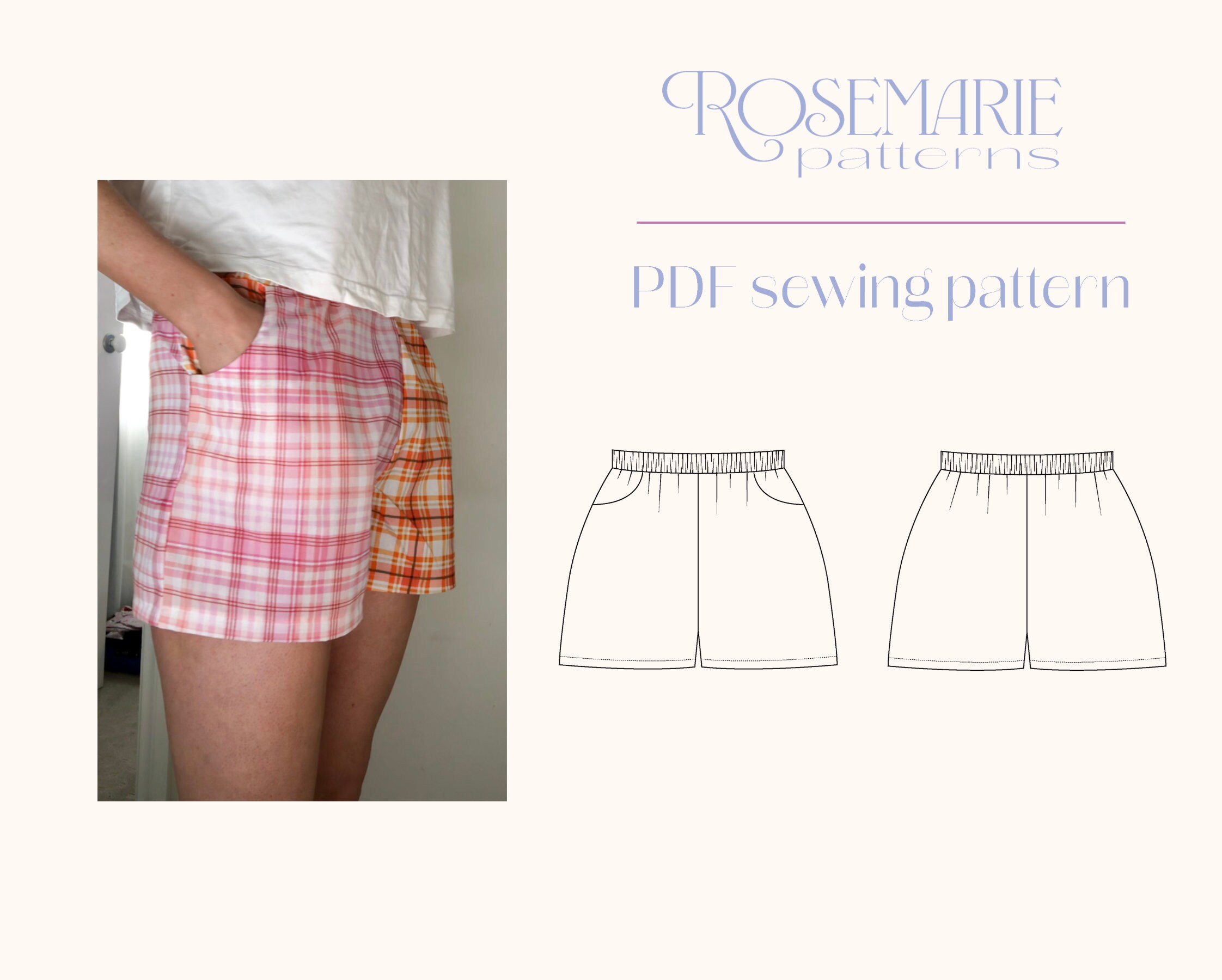 Shorts With Pockets Sewing Pattern. Women's Digital PDF Pattern. Sizes ...