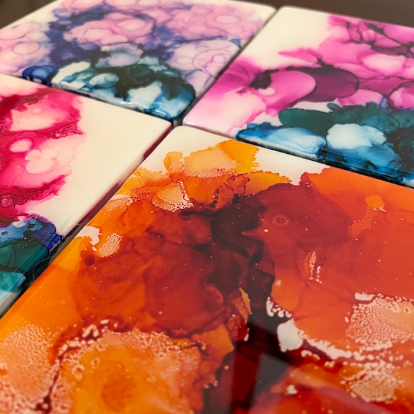 Alcohol Ink Tiles - Etsy