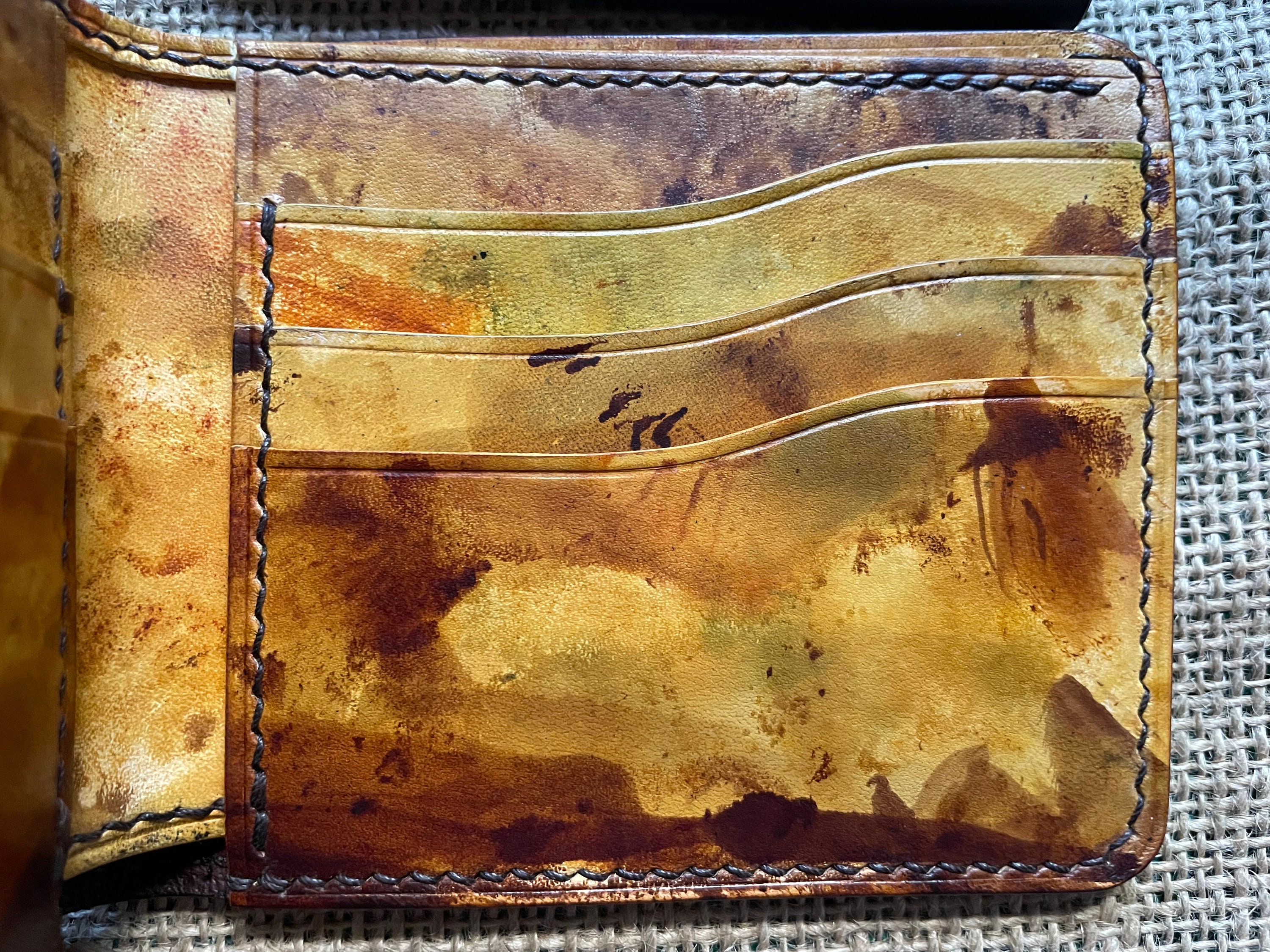 Bear Carving Leather Wallet Wild Bear Bifold Leather Wallet - Etsy