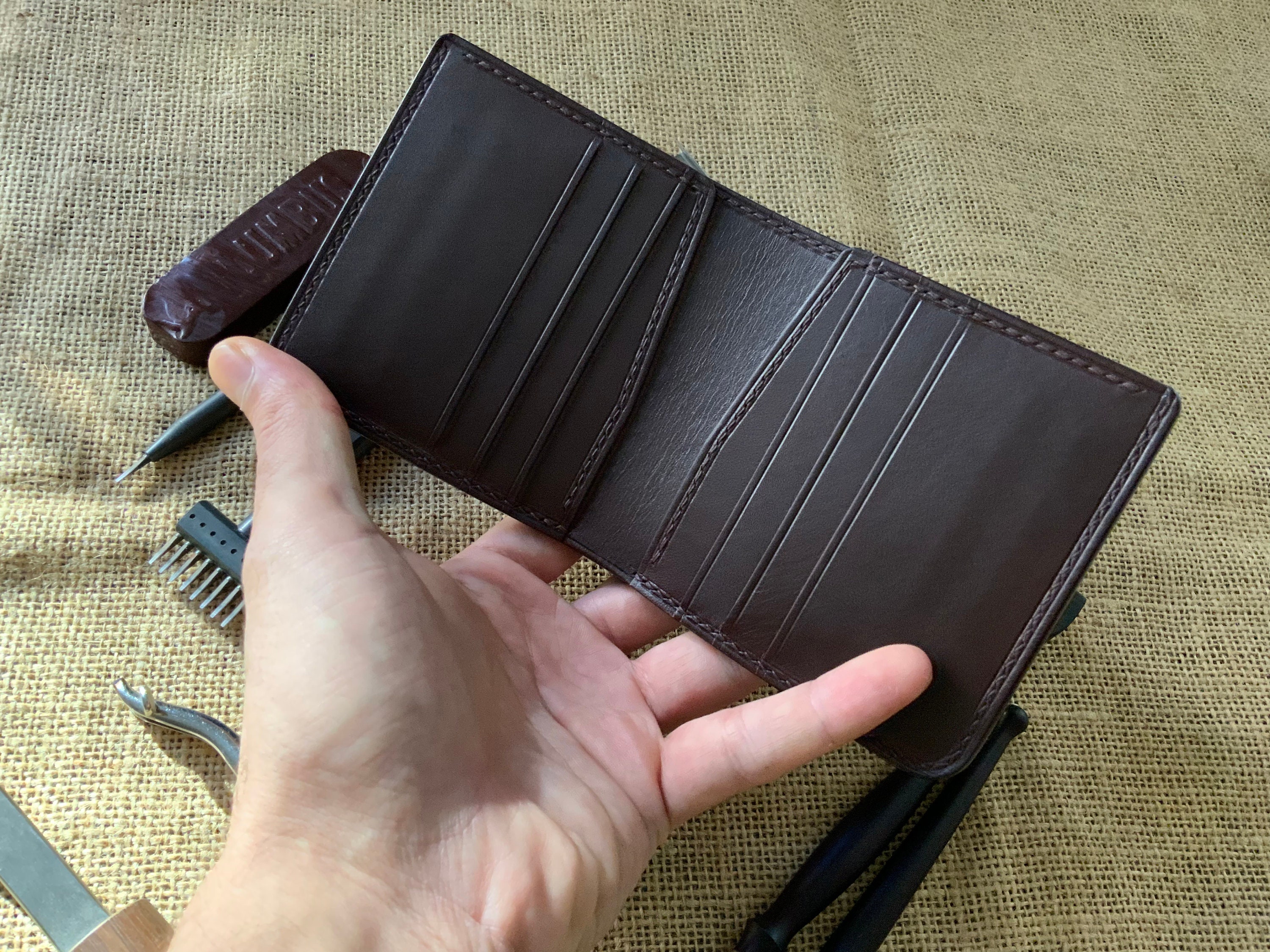 Black Wolf Wallet Handtooled Leather Wallet Wolf Carving - Etsy