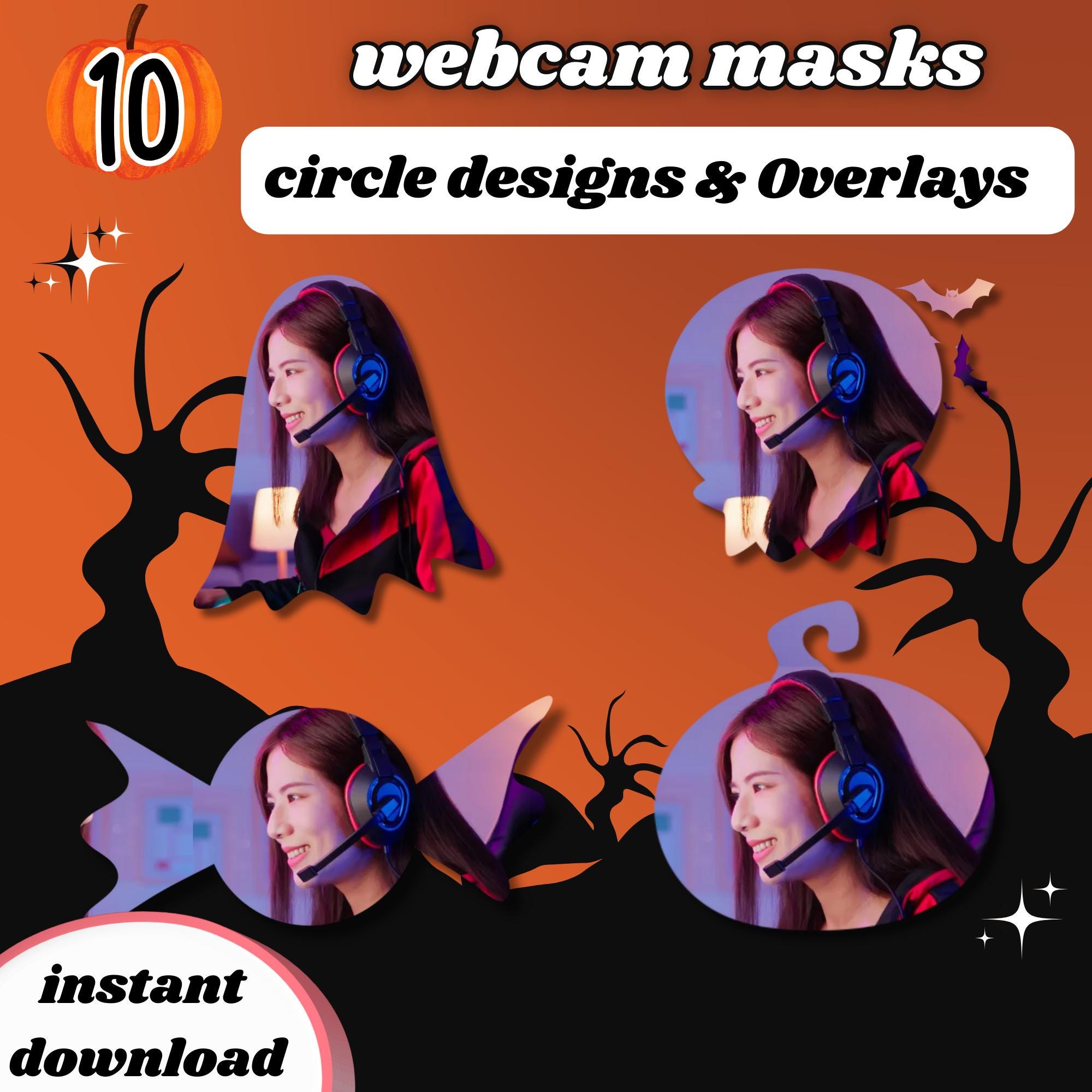 Circle Shape Webcam Mask Bundle | 14 STYLES | Designs | Made for ...