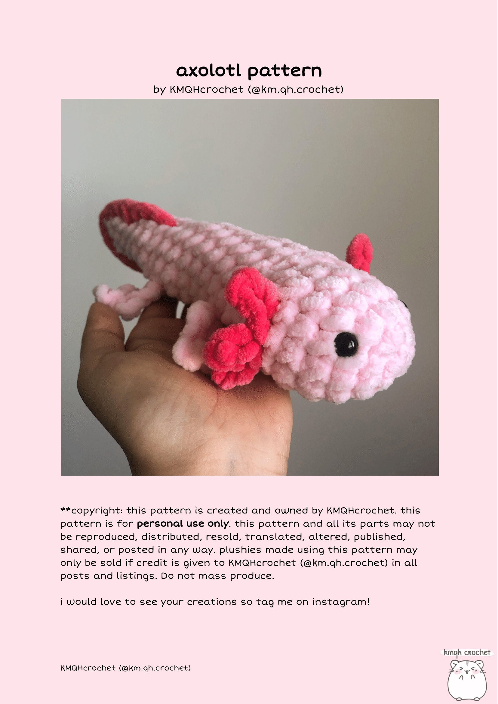 No-sew Axolotl Crochet Pattern PDF Pattern - Etsy UK