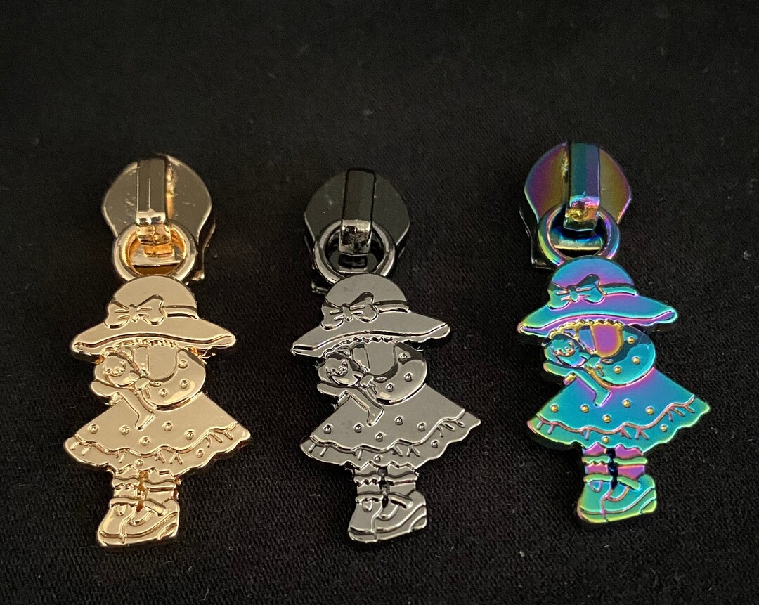 Zipper girl, Wide / Slider for Wide Endless Zippers / Pendant / Puller ...