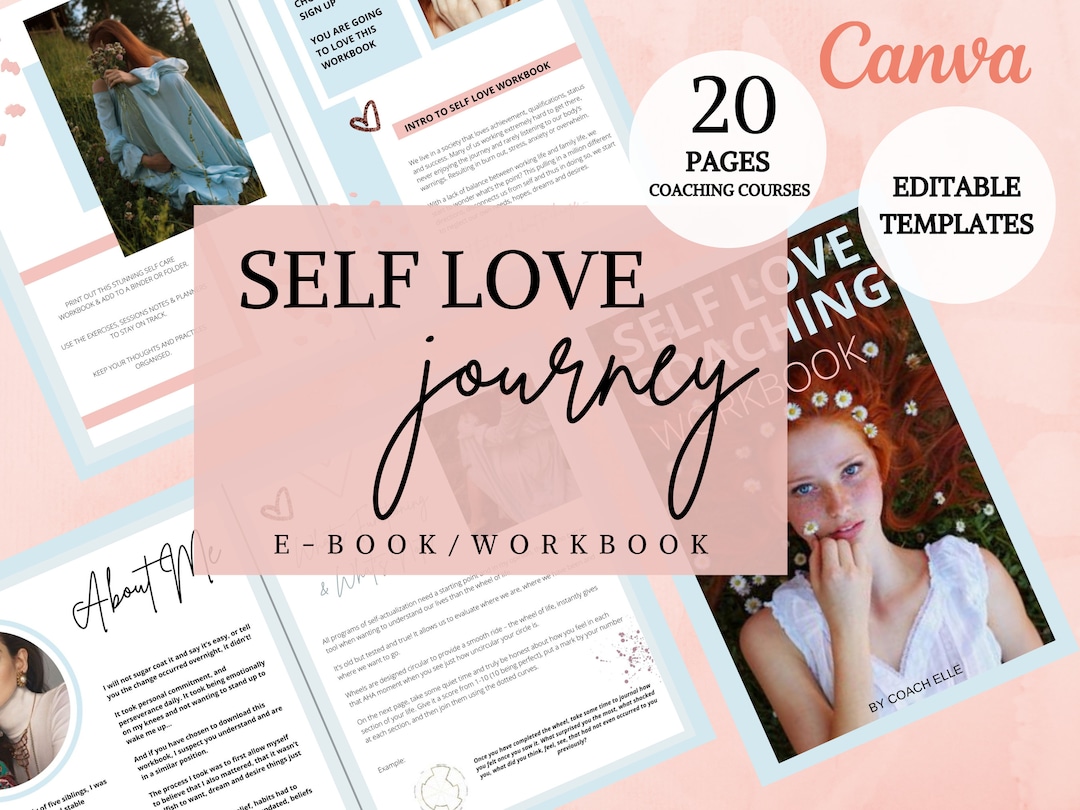Self Love Workbook Canva Template Brandable Ecourse doneforyou Editable ...