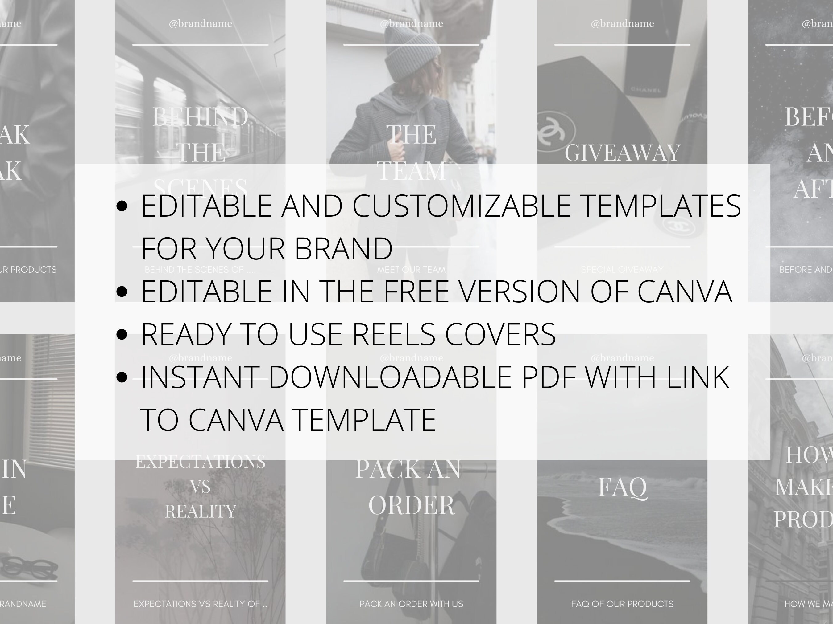 Minimalist Reels Cover Templates | Custom Canva Template for Minimal ...