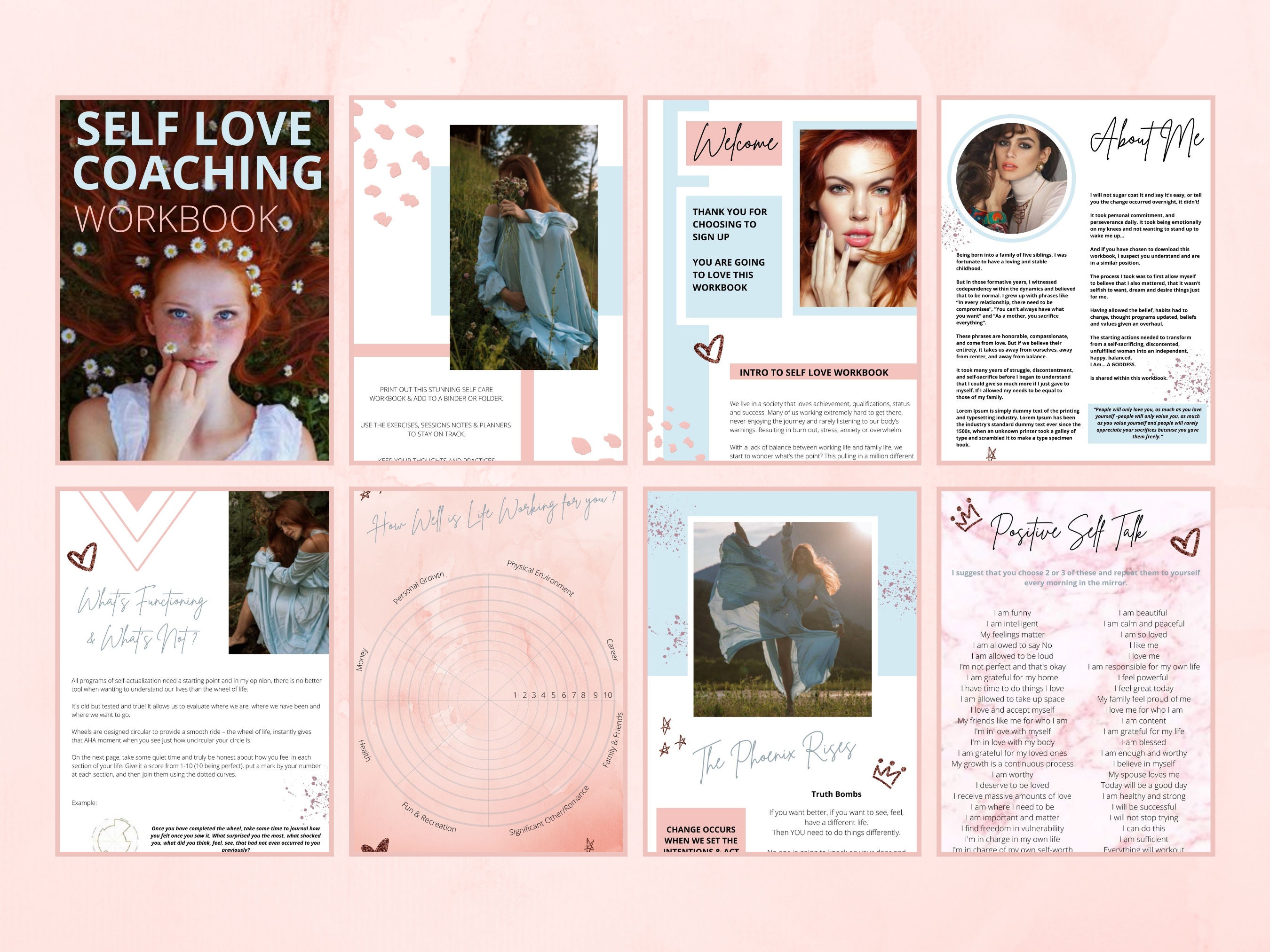 Self Love Workbook Canva Template Brandable Ecourse doneforyou Editable ...
