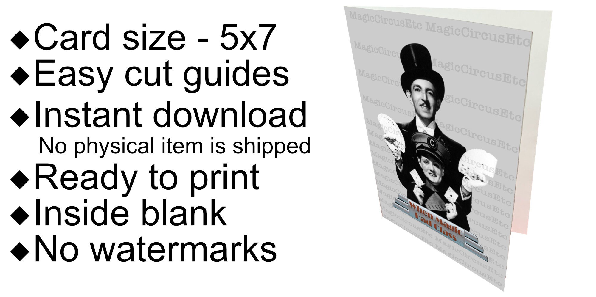 Cardini Magician Classy Greeting Card for Magic Fans. Classic Card ...