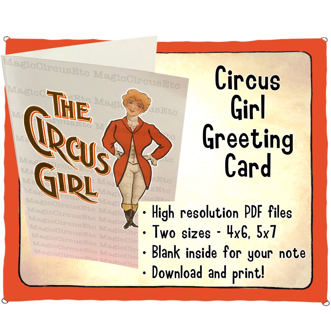 Circus Girl Greeting Card. for Circus Fans, Performers, Aerialists ...