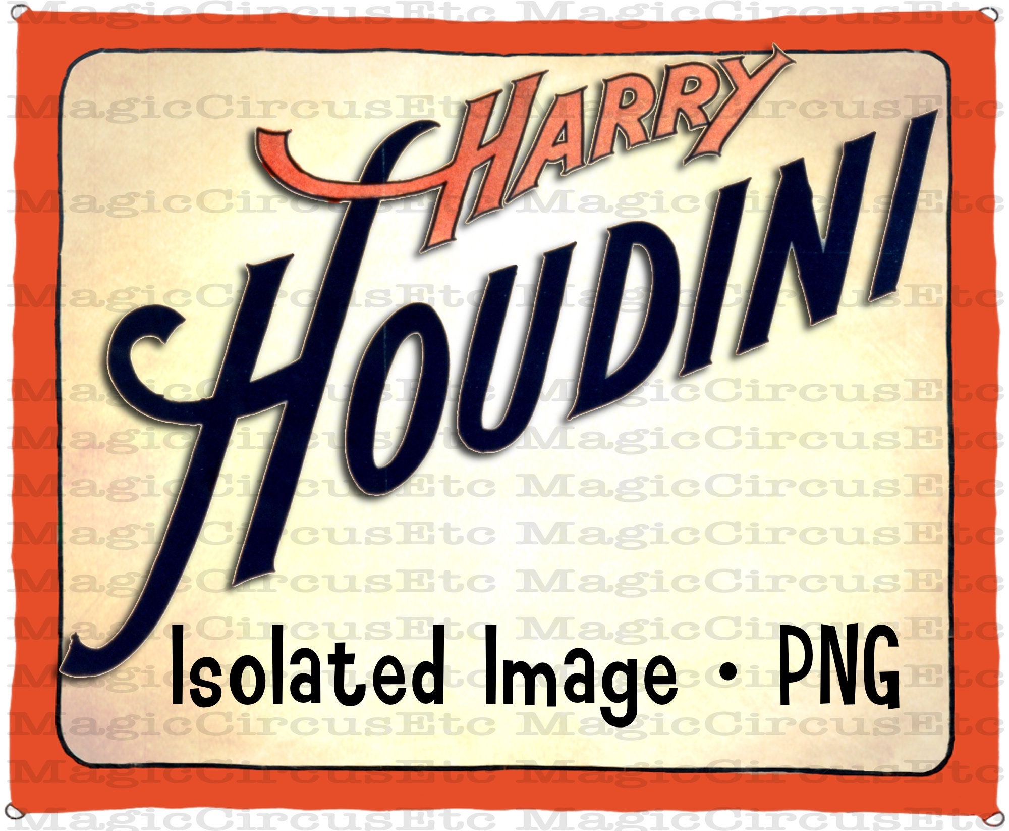 Vintage Houdini Magician Poster, Printable Large High Resolution Files ...