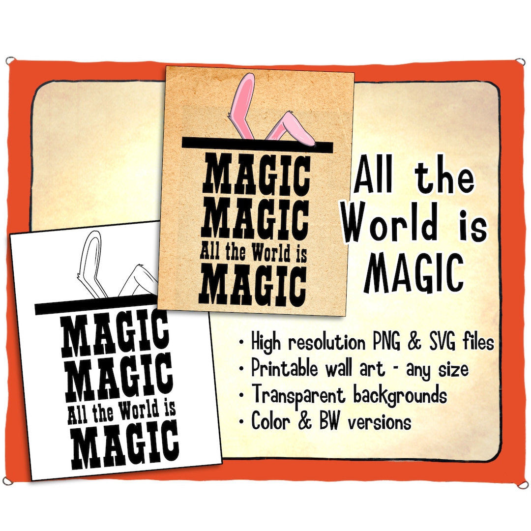 Printable Poster "all the World is Magic" Large High Resolution Files ...