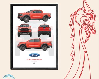 Offroad Poster - Ford Ranger Raptor - Wall Decor - AI Generated Art ...