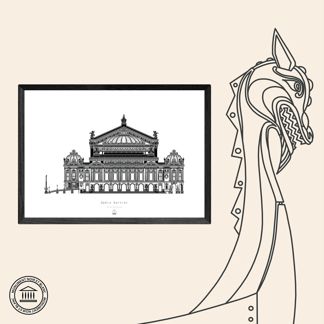 Opéra Garnier Poster / Monument Black and White Collection - Etsy