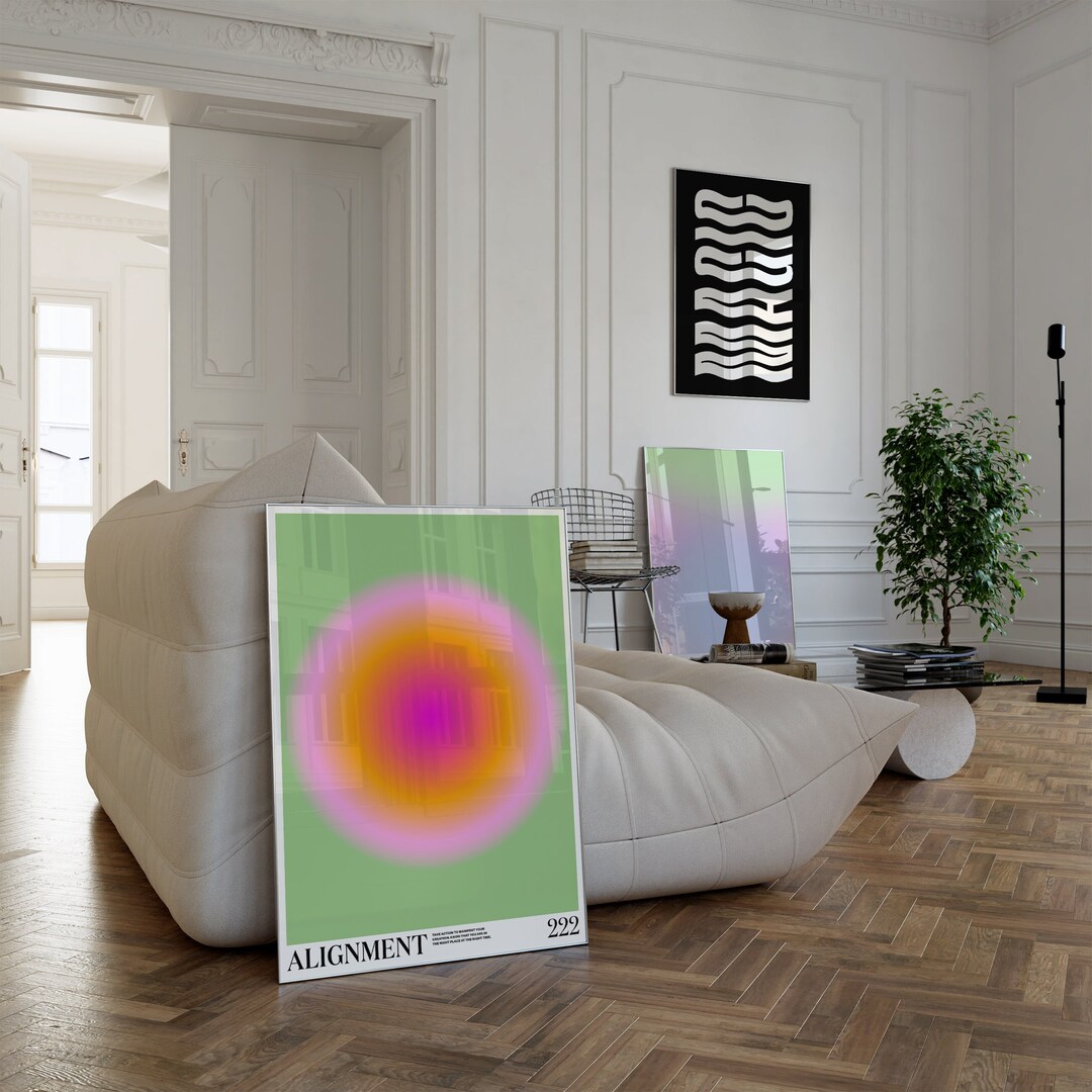 222 Poster, 222 Gradient Poster, Green Aura Poster, Angel Number 222 ...