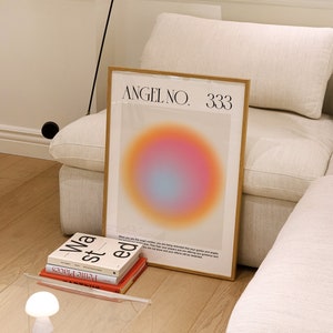 333 Poster, 333 Gradient Poster, Pink Aura Poster, Angel Number 333 ...