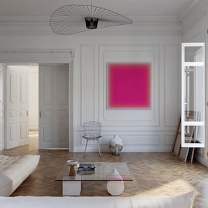 Pink Square Gradient Canvas, Dreamy Pink Aura Stretched Canvas, Large ...