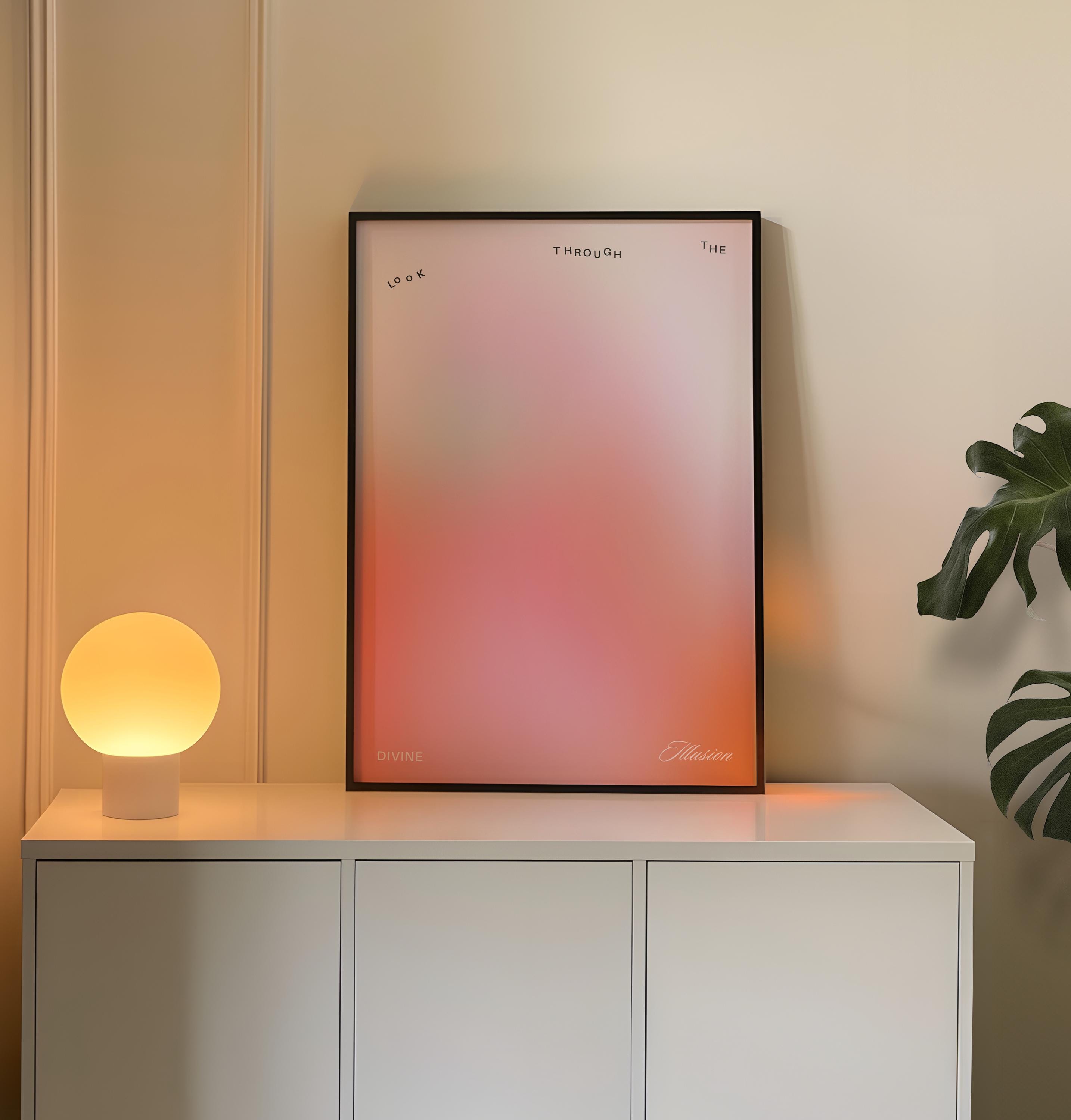 Gradient Art Print, Colorful Aura Poster, Positive Affirmation ...