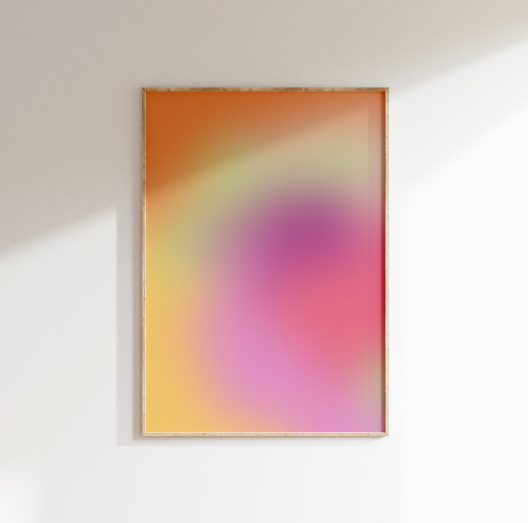 Sunset Aura Print | Aura Art Print, Pink Gradient Print, Spiritual ...
