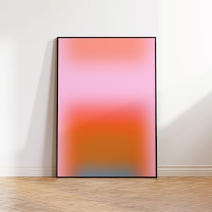 Candy Aura Poster - Pink Orange Gradient Wall Art Print, Spiritual Art ...
