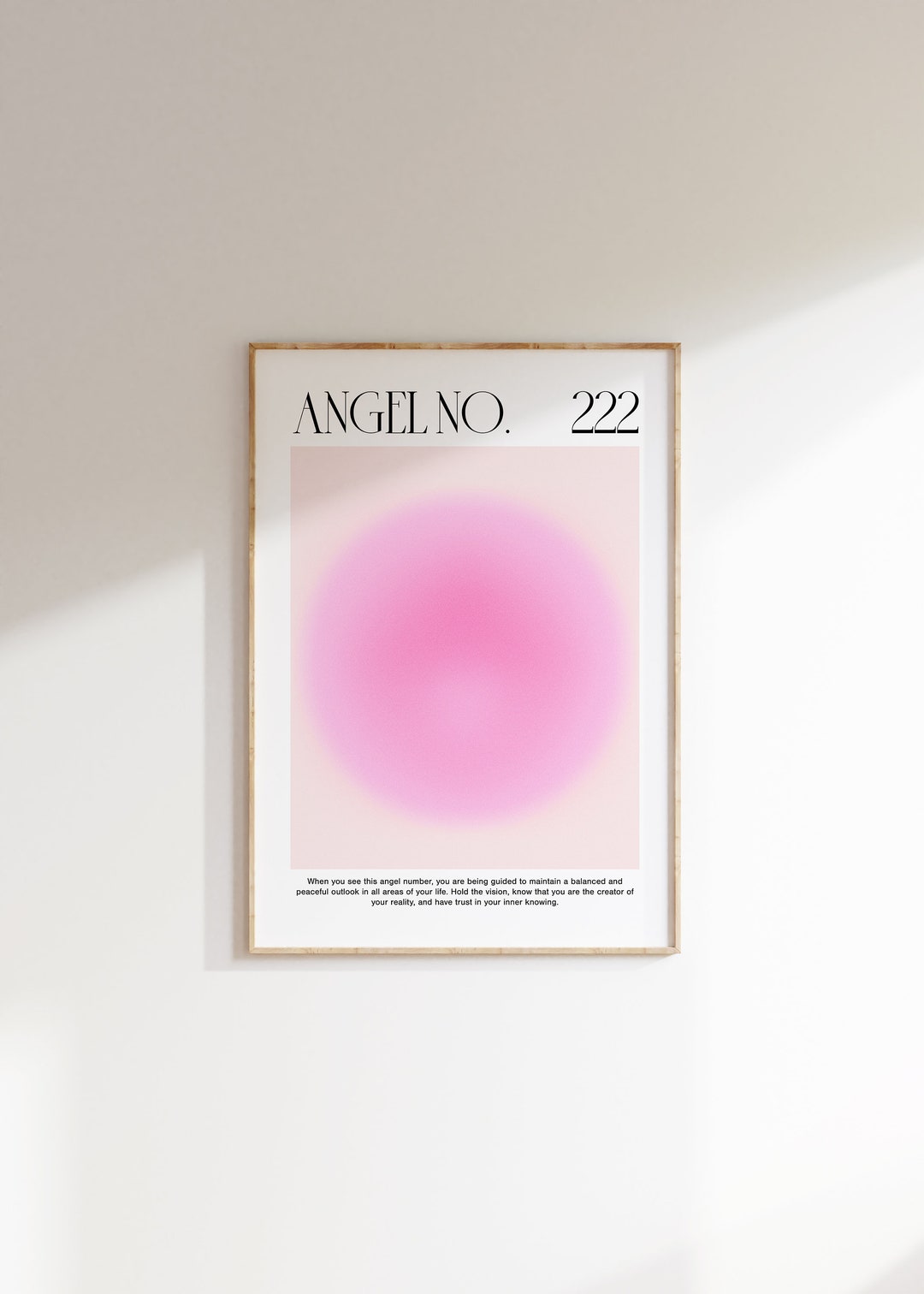 222 Poster, 222 Gradient Poster, Pink Aura Poster, Angel Number 222 ...