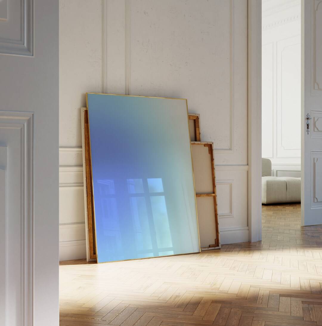 Blue Blur Aura Digital Poster, Printable Blue Gradient Wall Print, Aura ...