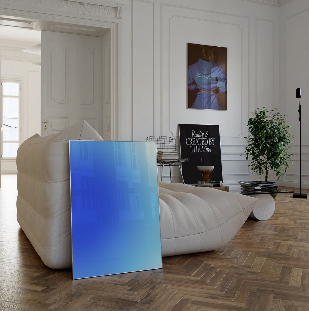 Blue Blur Aura Digital Poster, Printable Blue Gradient Wall Print, Aura ...