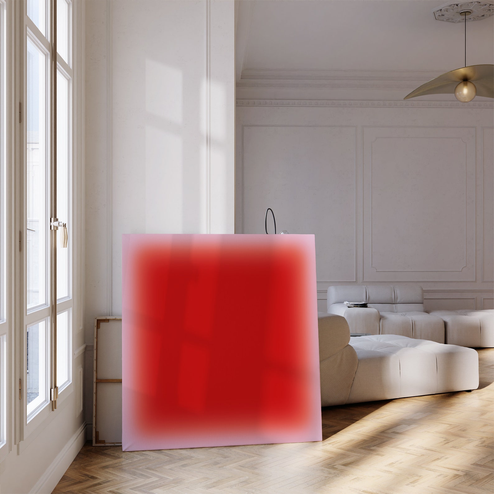 Red Gradient Art, Canvas, Large Abstract Red Art, Large Red Modern Wall ...