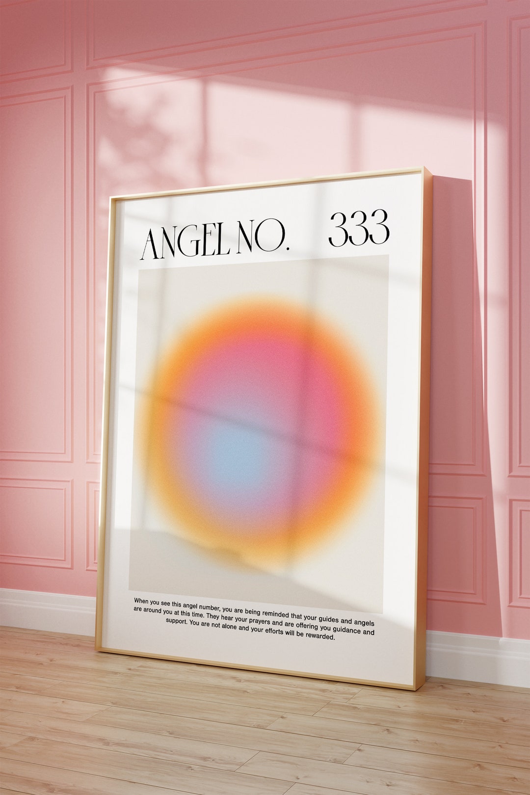 333 Poster, 333 Gradient Poster, Pink Aura Poster, Angel Number 333 ...