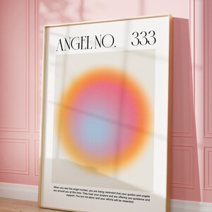 333 Poster, 333 Gradient Poster, Pink Aura Poster, Angel Number 333 ...
