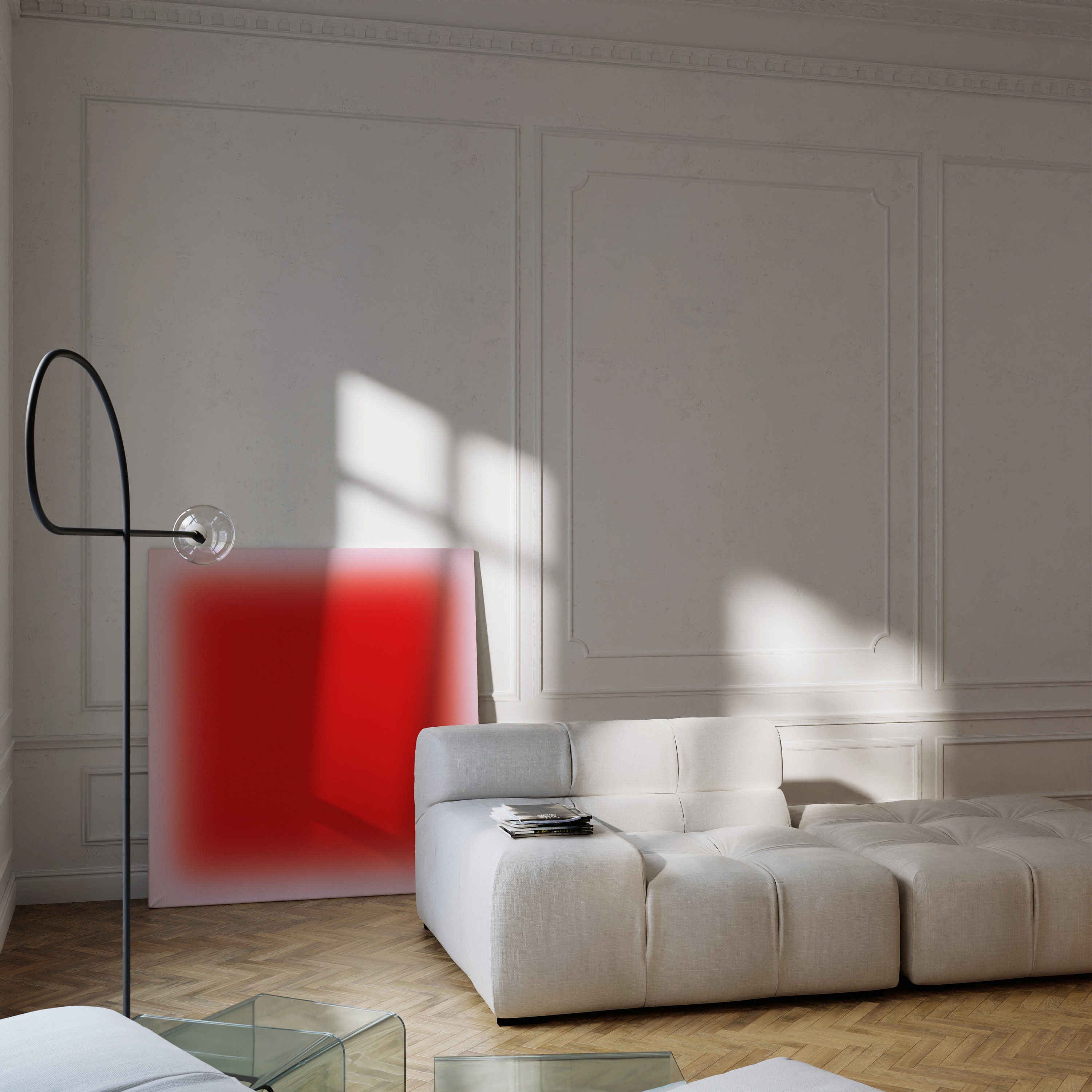 Pink Red Square Aura Digital File, Red Gradient Wall Print, Bold ...