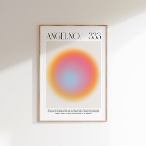 333 Poster, 333 Gradient Poster, Pink Aura Poster, Angel Number 333 ...