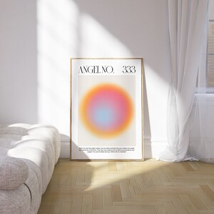 333 Poster, 333 Gradient Poster, Pink Aura Poster, Angel Number 333 ...